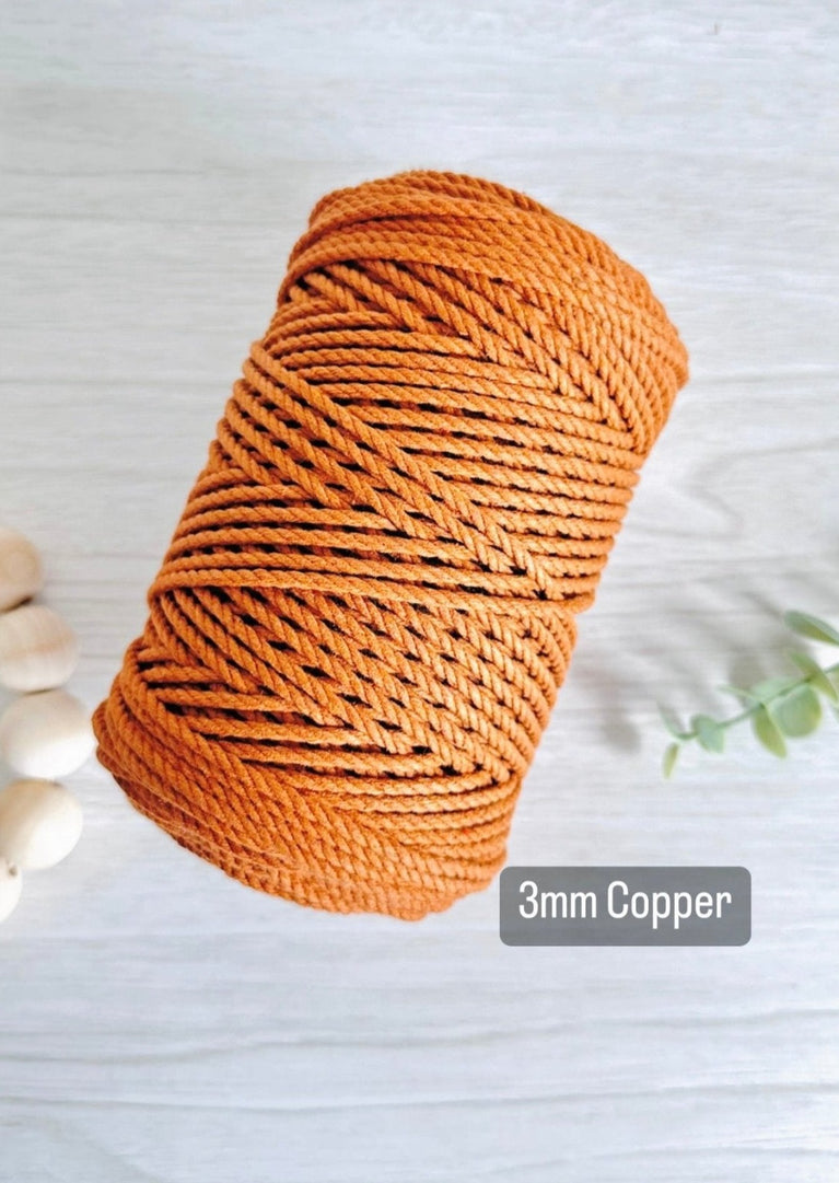 3ply TWISTED RECYCLED COTTON ROPE | Macrame 3ply Rope | Macrame Suppli ...