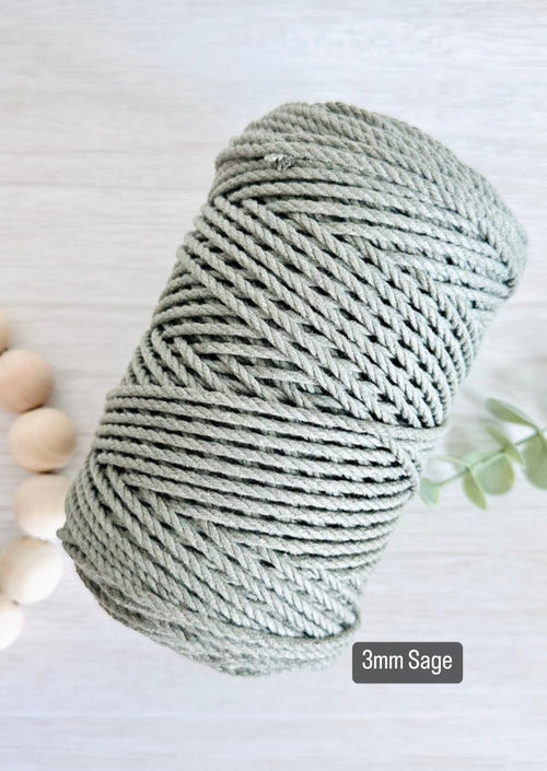 3ply TWISTED RECYCLED COTTON ROPE | Macrame 3ply Rope | Macrame Suppli ...